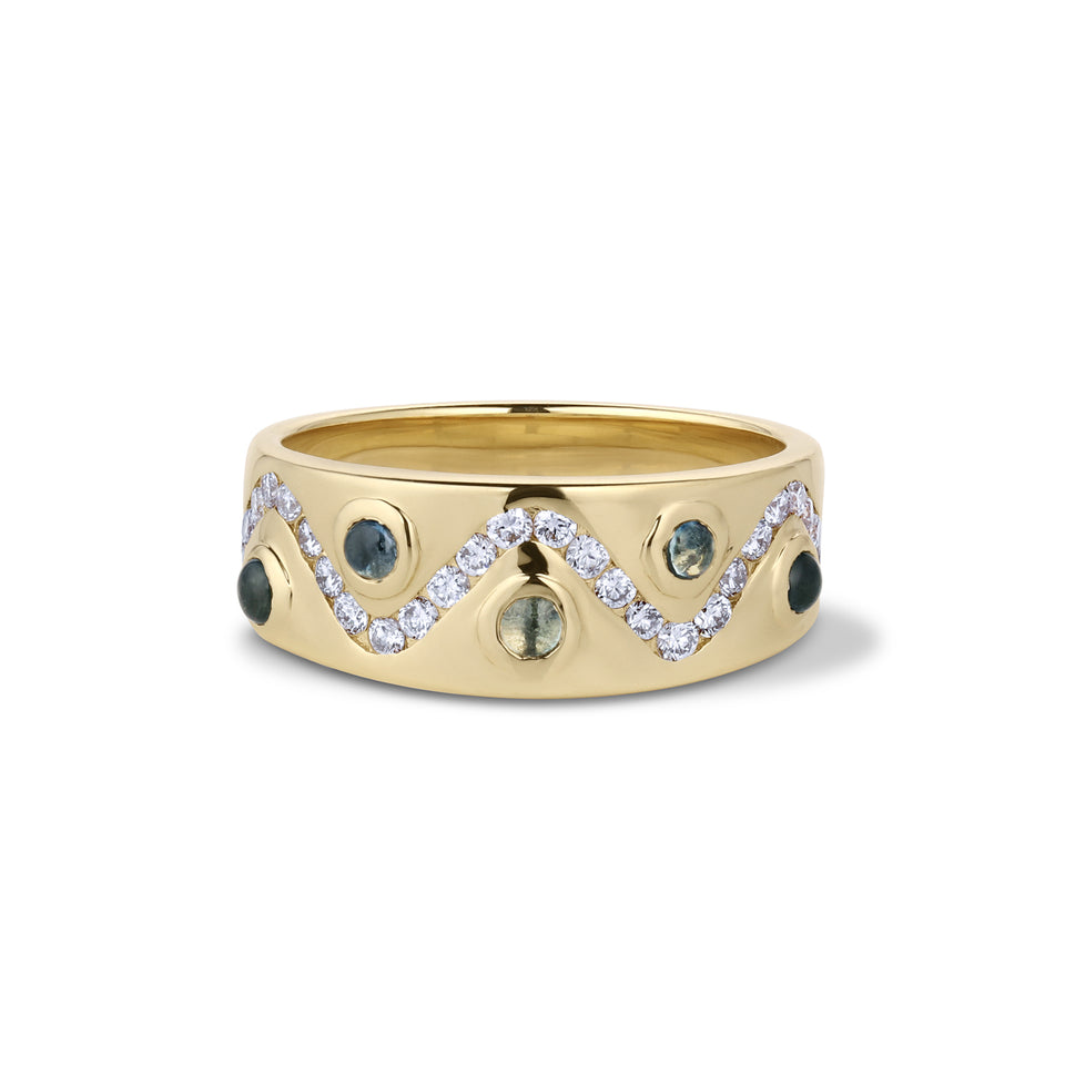 Diamond & Montana Sapphire Flutter Band – Crevette Design Studio